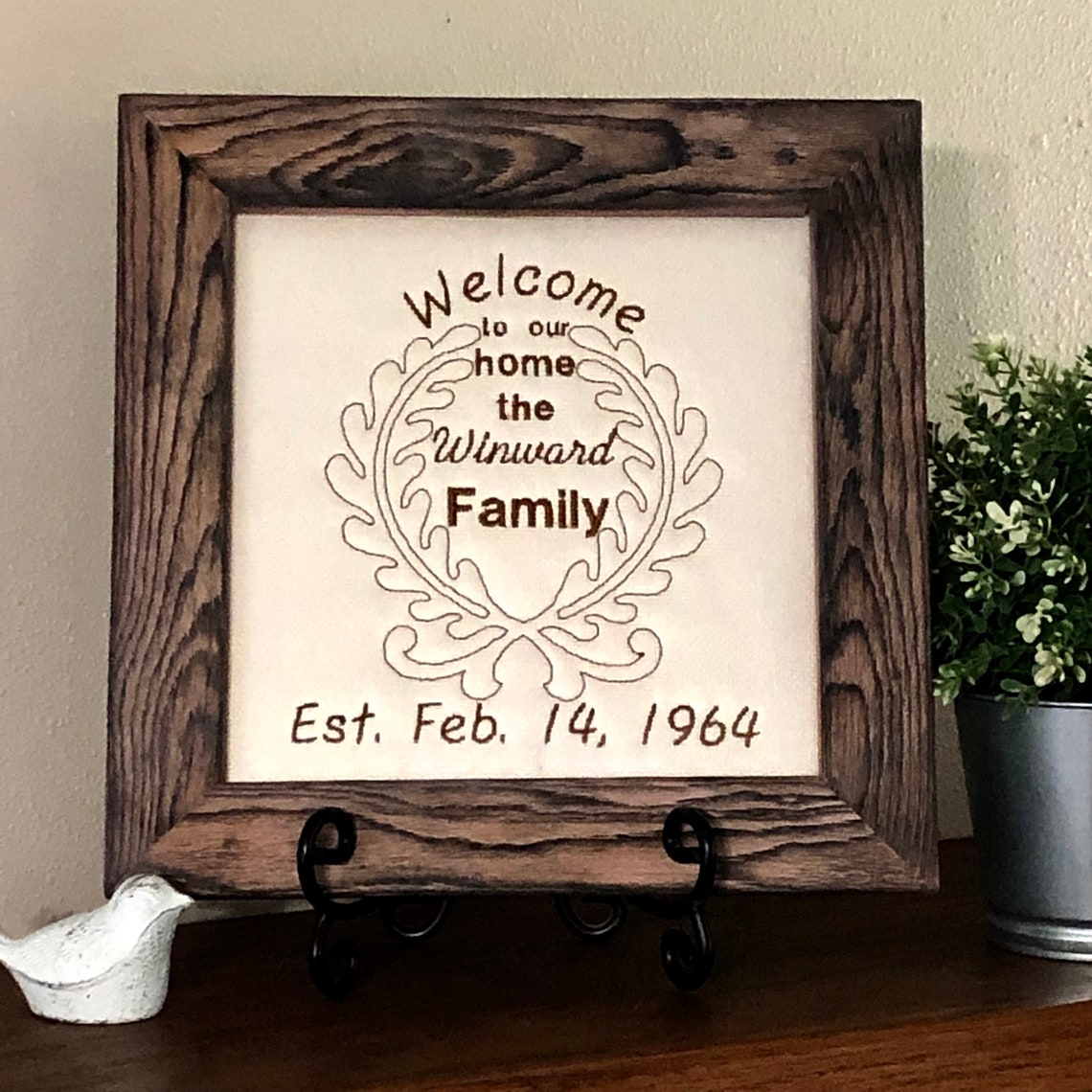 Customized Welcome Sign, Wedding Date, Custom Embroidered on Screen ...
