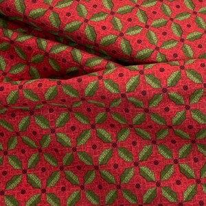 Maywood Snowdays Holly Berry Flannel, Christmas, Black Red Green White ...