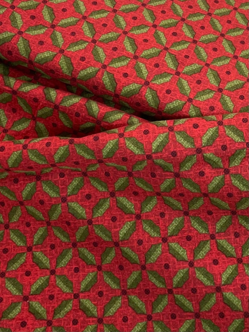 Maywood Snowdays Holly Berry Flannel, Christmas, Black Red Green White ...