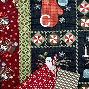 Snowdays Fabric Panel Quilt Kit, Soft Flannel, Candy Cane, Snowman ...