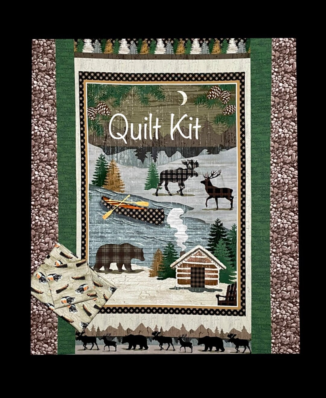 Twilight Lake Panel Quilt Kit Woodland Wilderness Camping - Etsy