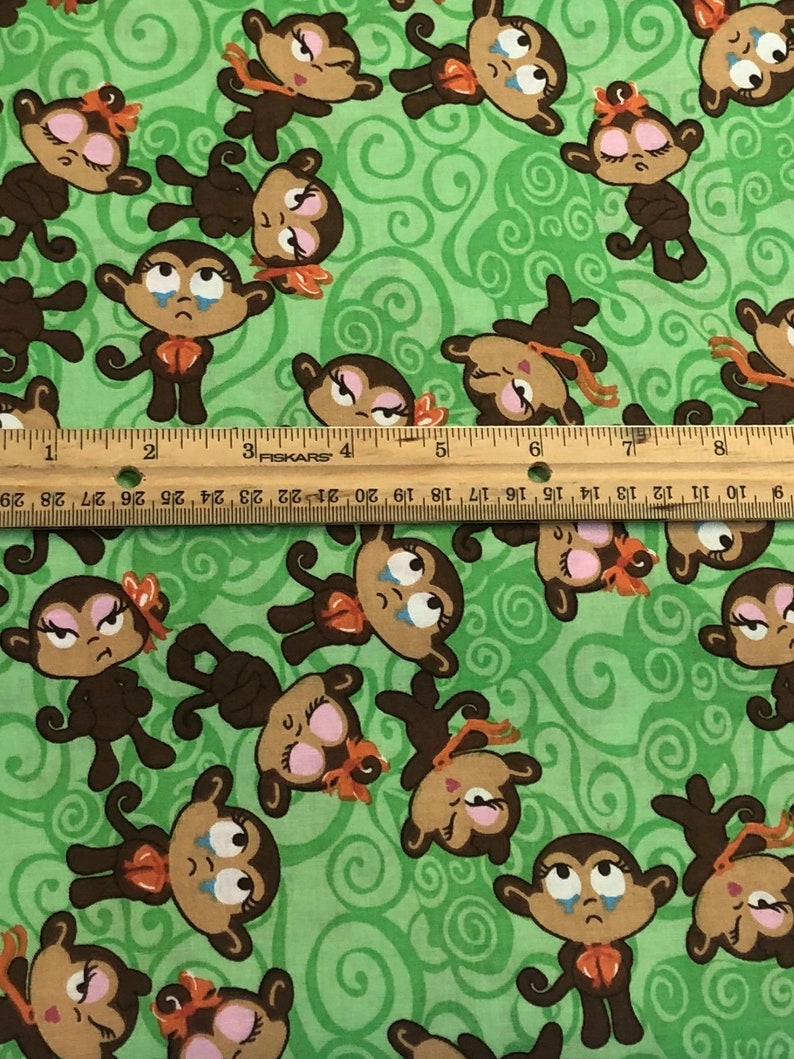 Sassy Monkey Green Monkies 100% Cotton Jungle Monkey Zoo - Etsy