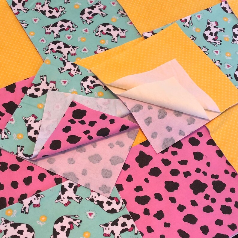 Cow Rag Quilt Kit Pre Cut 75 Squares 3 Flannel Layers - Etsy