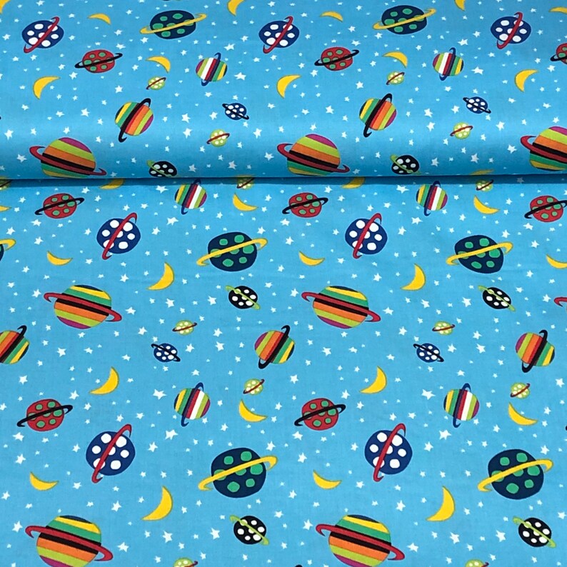 Aliens outer space cotton fabric boy quilt fabric planets | Etsy