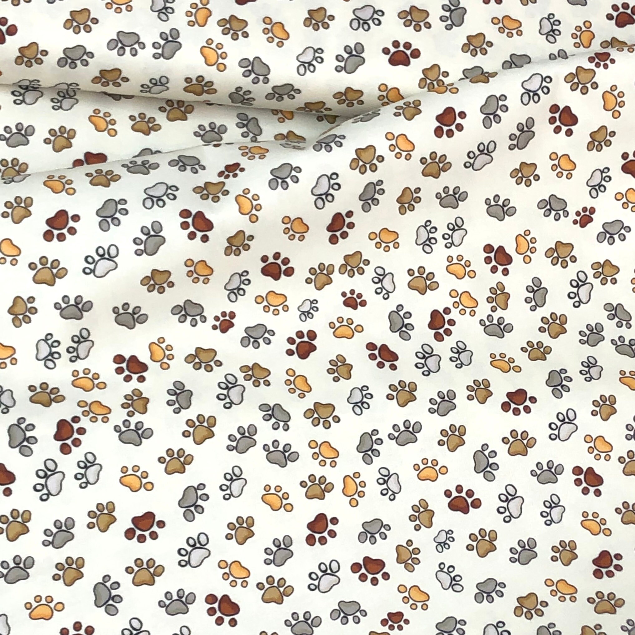 Puppy Paws Bone Fabric paw prints puppy park Dear Doggie | Etsy