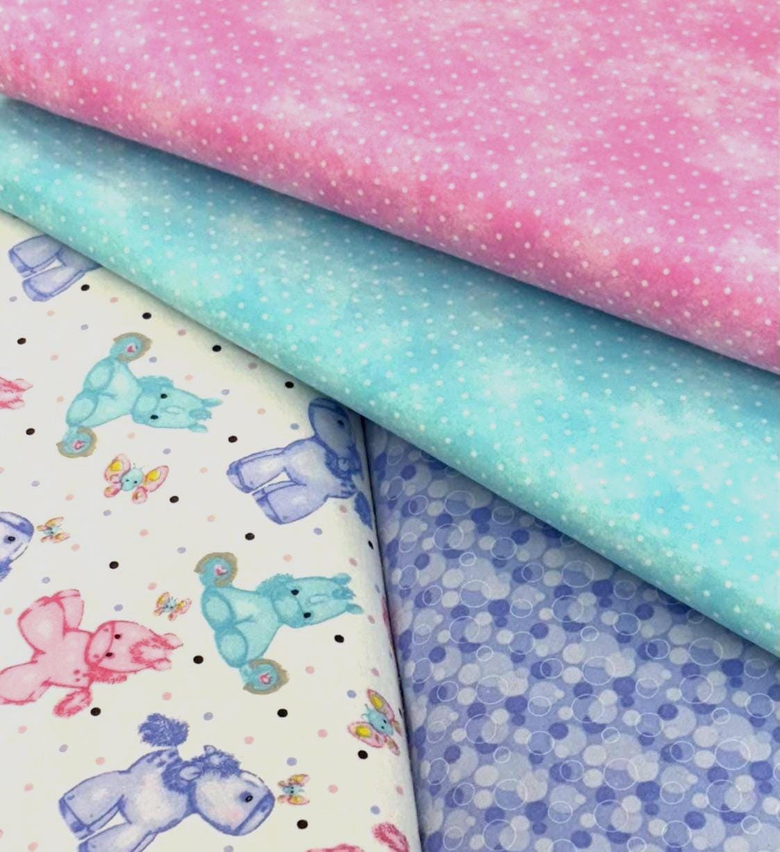 Pony Horse Flannel Bundle With 3 Other Matching Flannels, Aqua ...