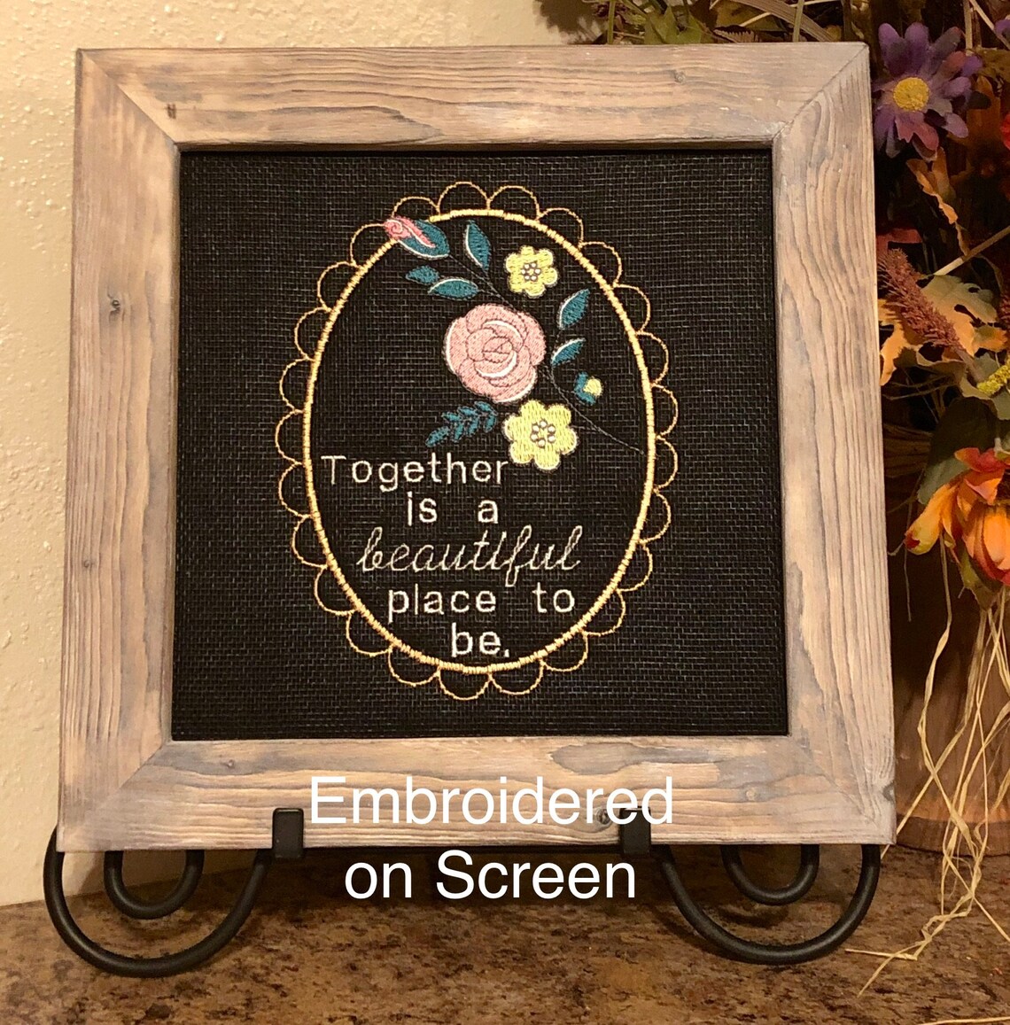 Pink blush flowers together is beautiful Embroidered screen | Etsy