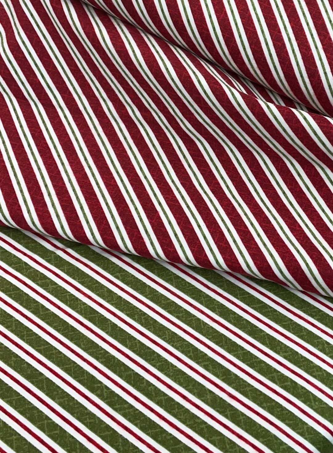 Maywood Snowdays Candy Cane Striped Flannel, Christmas, White, Red ...