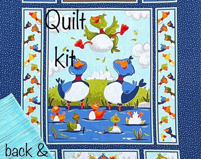 Duck Bill and Bob Best Buddies Blue Panel, Susybee Collection, Cotton ...