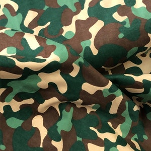 Camouflage Flannel Fabric, Military, Hunting, Green Brown Tan, Cotton ...