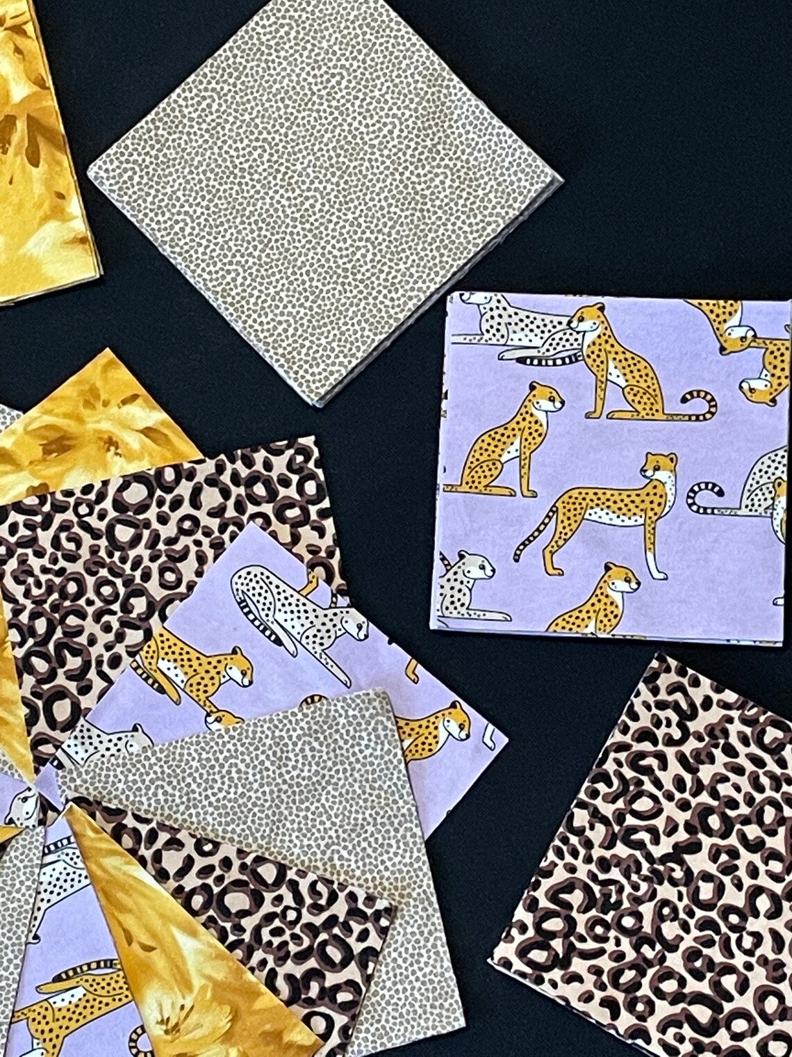 100 Cheetah Leopard 7 Inch Square Flannel Quilt Blocks Yellow - Etsy
