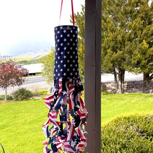 Patriotic Windsock USA American Flag Red White Blue, Stars Stripes ...