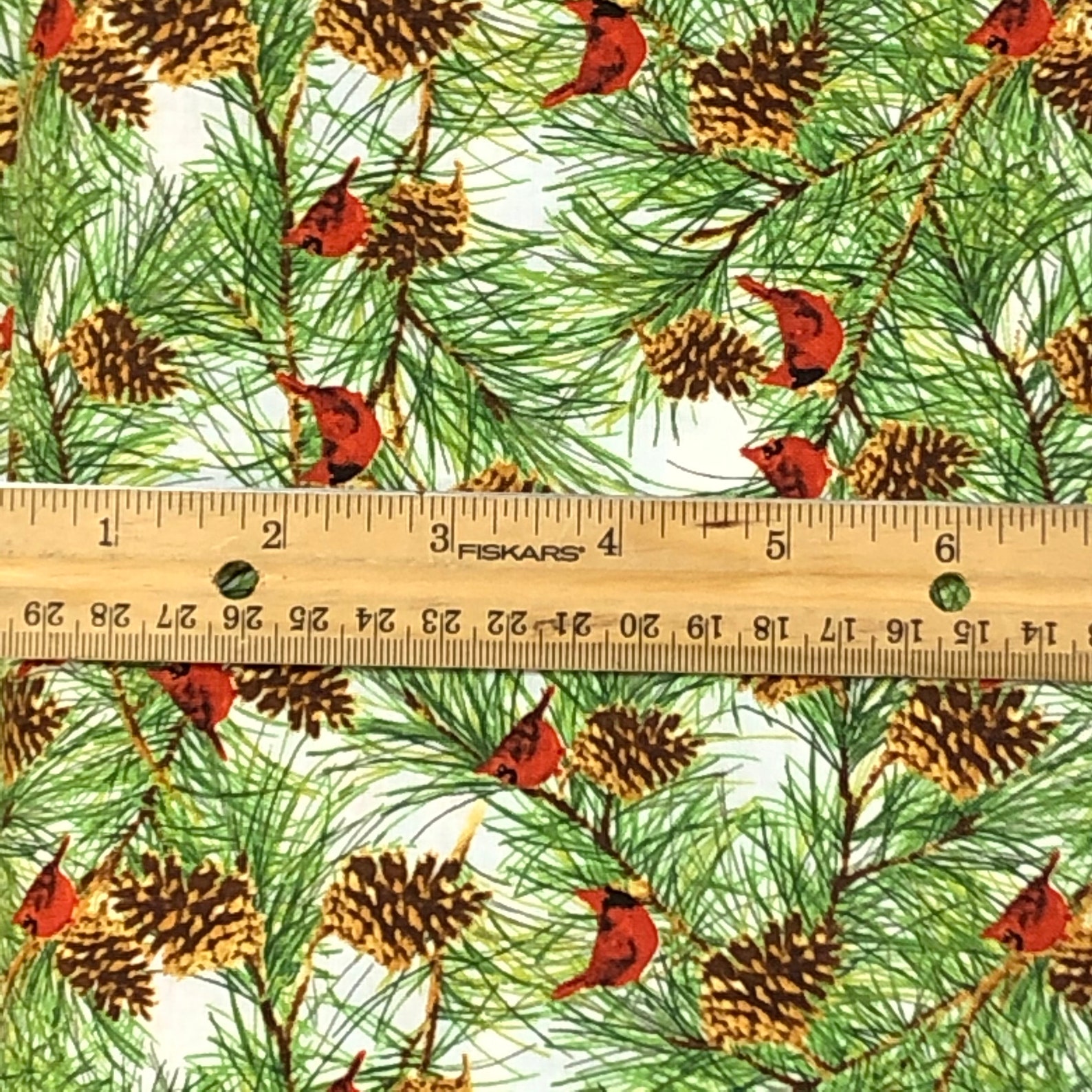 Christmas Snow Days Fabric Wildlife Green Pine Needles Pine - Etsy