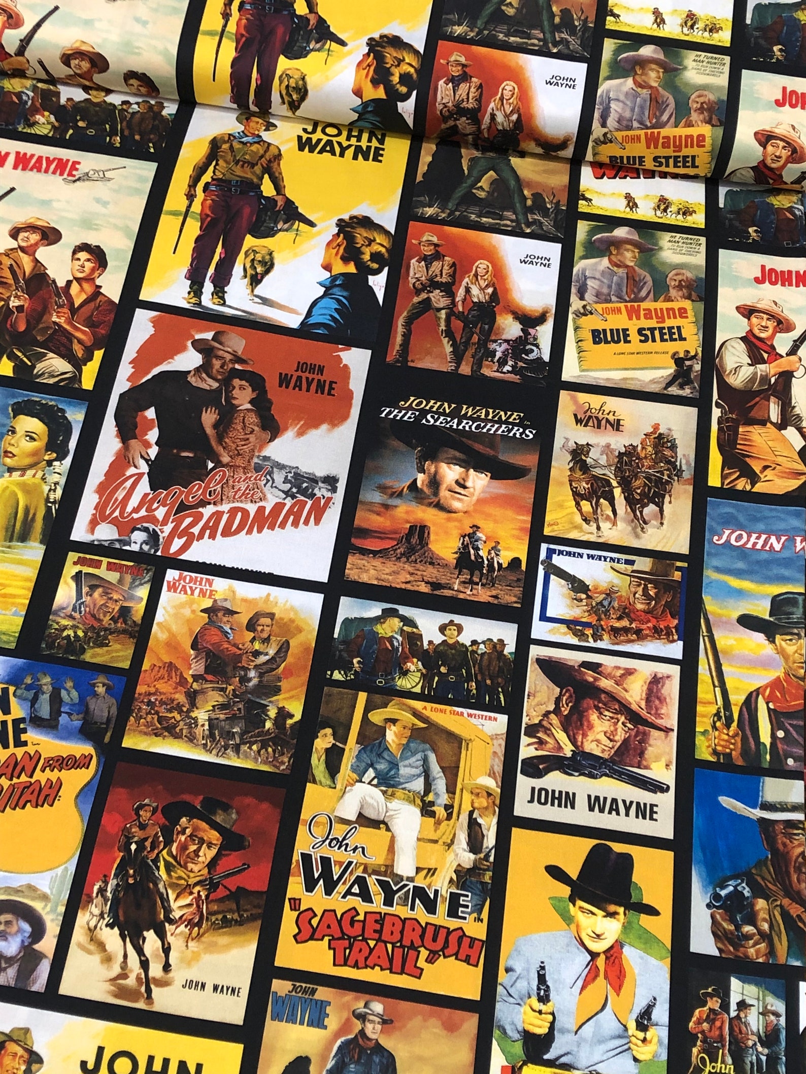 John Wayne Movie Poster Fabric by Riley Blake Sunset Horse - Etsy