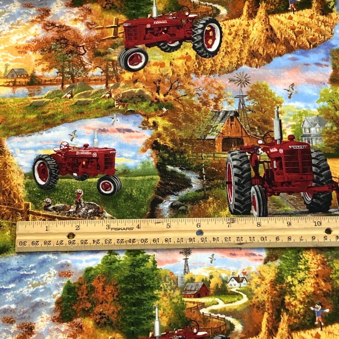 Farmall Tractors All Over in Crops by Print Concepts Farming | Etsy