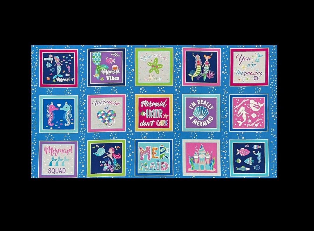 Mystical Mermaids, 15 Block Pictures, Blue Panel, Pearlescent Little ...