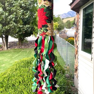 Poinsettia Christmas Decoration, Windsock, Garland Decoration, Metallic ...