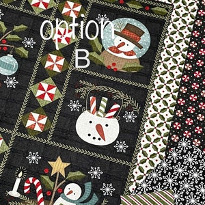 Snowdays Fabric Panel Quilt Kit, Soft Flannel, Candy Cane, Snowman ...