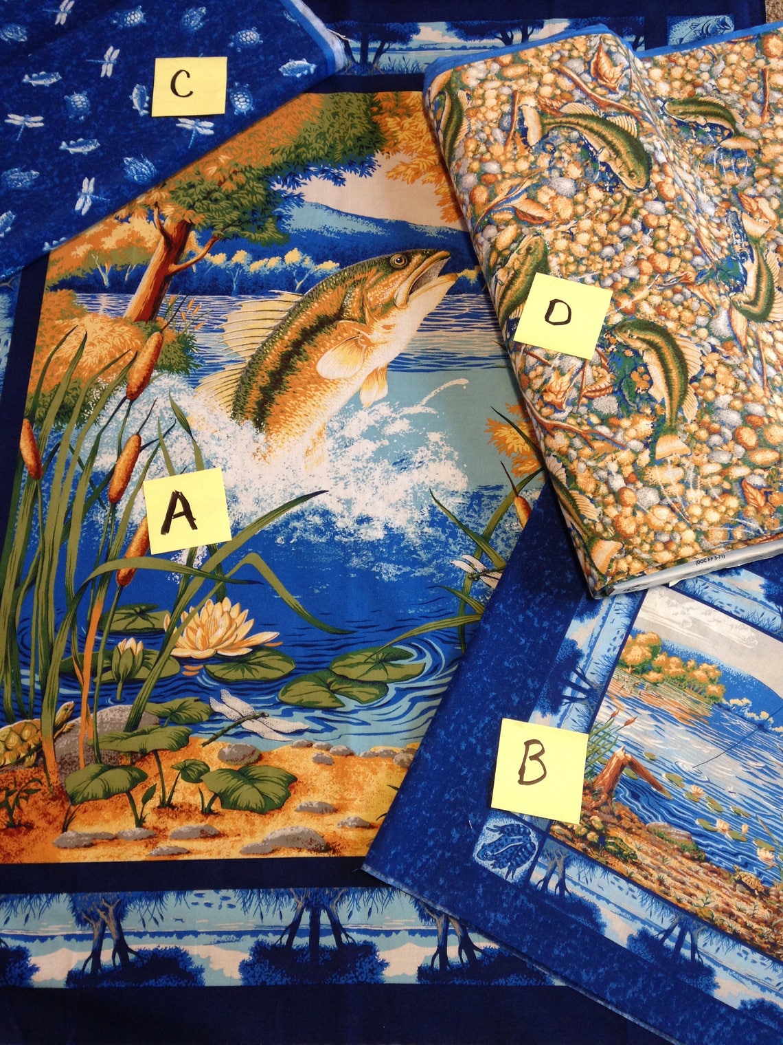 Fishing Trout Fabric Panel Wildlife Fish Tournament Beaver | Etsy