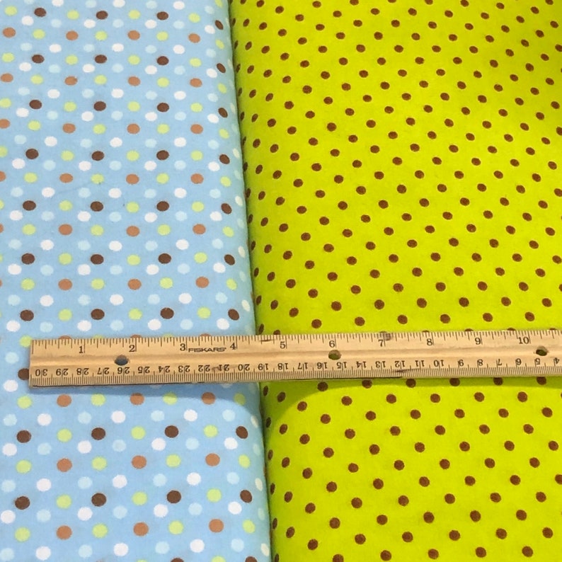 Small Polka Dot Bright Lime Green Brown Blue Dot Cotton - Etsy