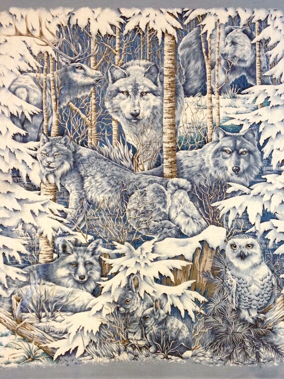 Wildlife elk wolf bear fox owl bobcat Mid Winters Dream | Etsy
