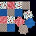 48 Western Rodeo Cowboy Pre Cut 7" Quilt Square Blocks Red Blue Tan ...