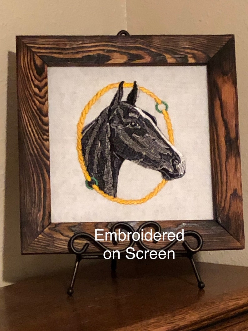 Horse Head Picture Frame Embroidered Wall Hanging on Screen - Etsy