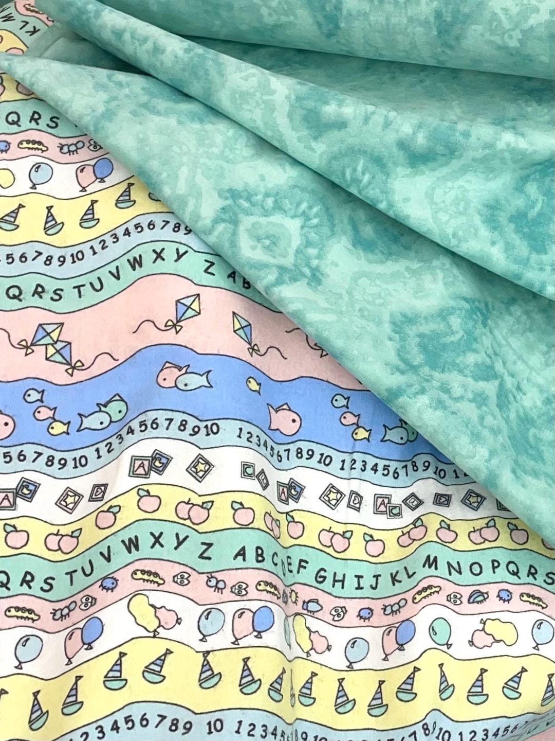 Alphabet, ABC Blue Pink Blue Yellow Turquoise, Kite, Fish, Numbers ...