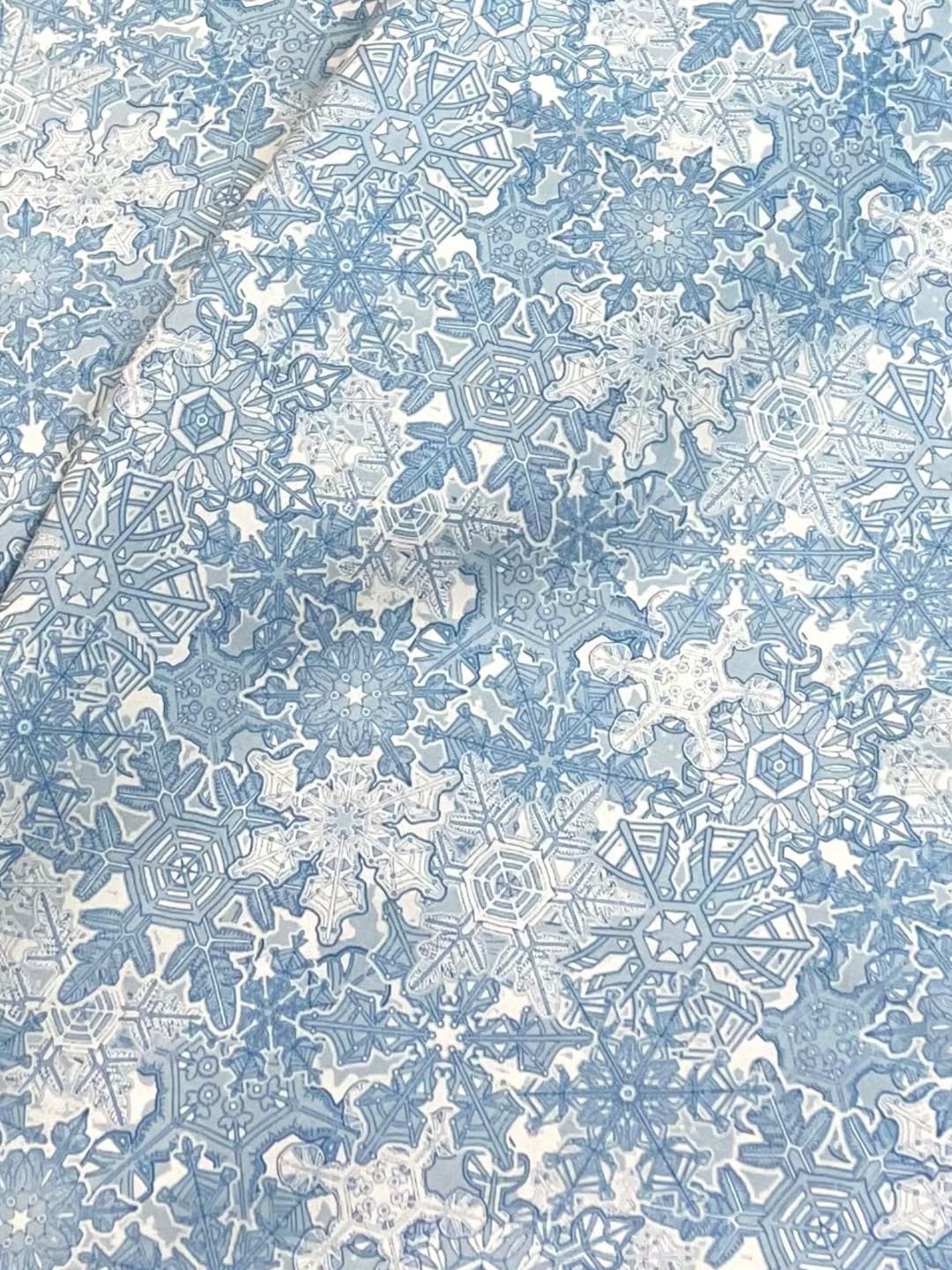 Scandinavian Winter Snow Flurries Blue for Clothworks 100% Cotton ...