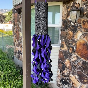 Halloween Decoration, Windsock, Spider Cob Web, Black Purple, Hanging ...