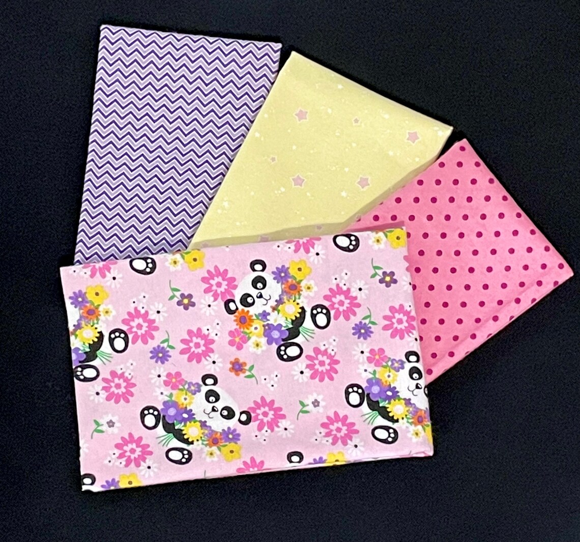 Girl Pink Fat Quarter Bundle Panda Bear or Cute Insects on - Etsy