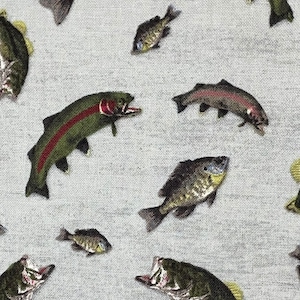 Fishing- at the Lake, Fisherman, Trout Fishing Fabric, Fishing Lodge ...