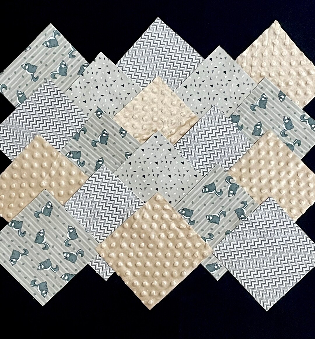 48 Fur Ever Friends 7" Squares, MINKY and Flannel Quilt Blocks, Pre Cut ...