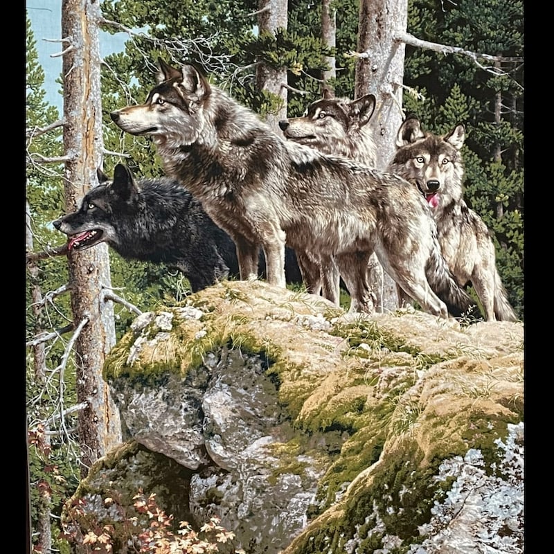 Wolf Fabric Panel - Etsy