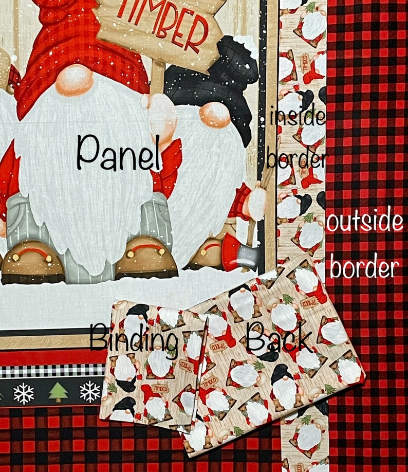 Timber Gnomies Quilt Kit Includes Panel, Borders, Binding and Back ...