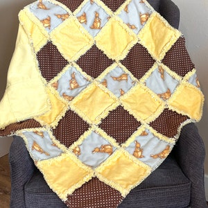 Baby Kangaroo Rag Quilt Kit, 72 Pre Cut 7" Flannel Blocks, or Completed ...