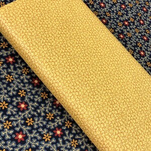 Floral Leaf Vines, Gold Blue Rust Fabric, Little House on Prairie ...