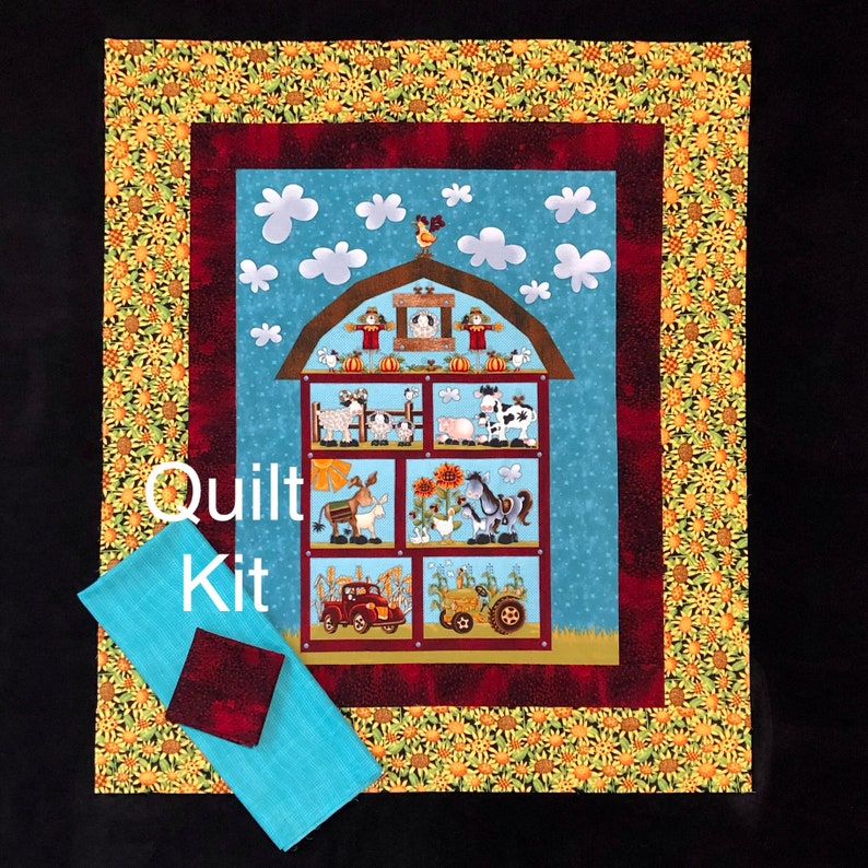 Baby Farm Animal QUILT KIT Cow Horse Pig Duck Goat Old | Etsy