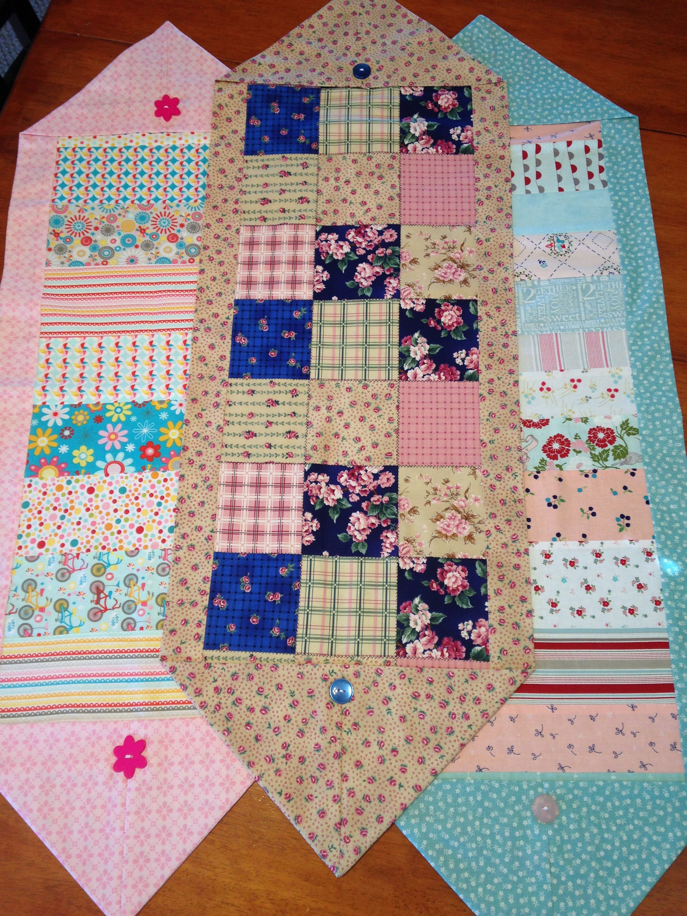 Floral Flower Table Runner, Centerpiece, Pink Blue Tan,kitchen ...