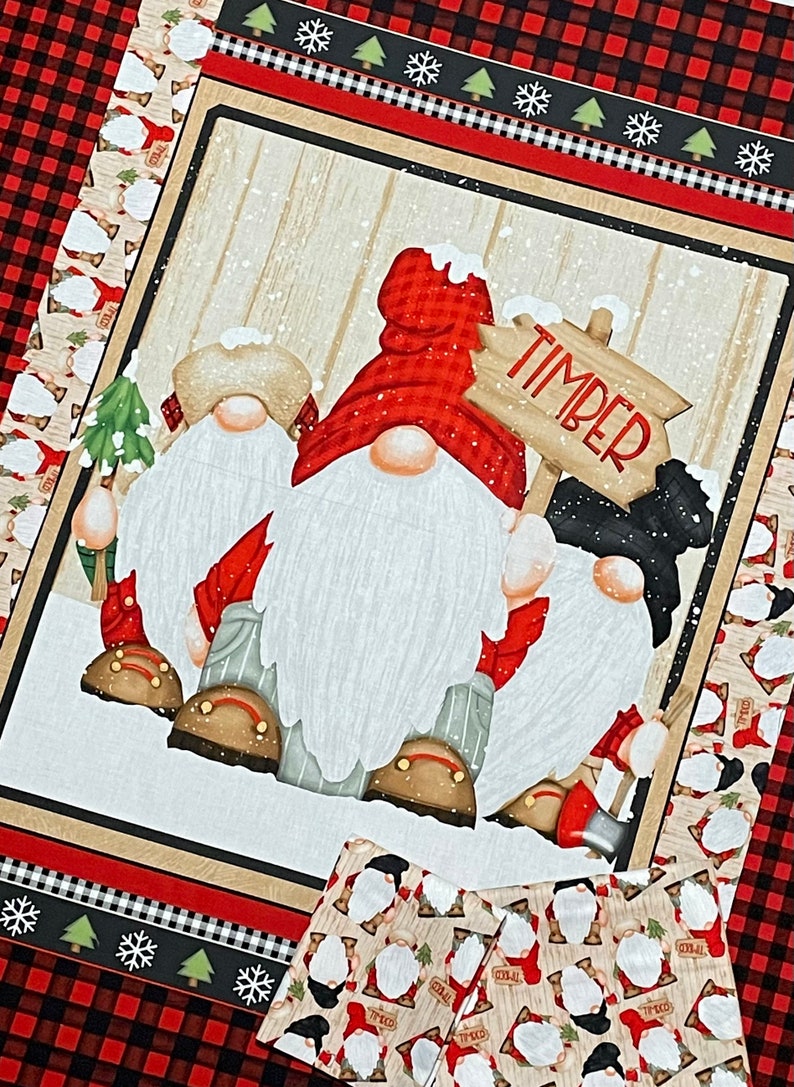 Timber Gnomies Quilt Kit Includes Panel, Borders, Binding and Back ...