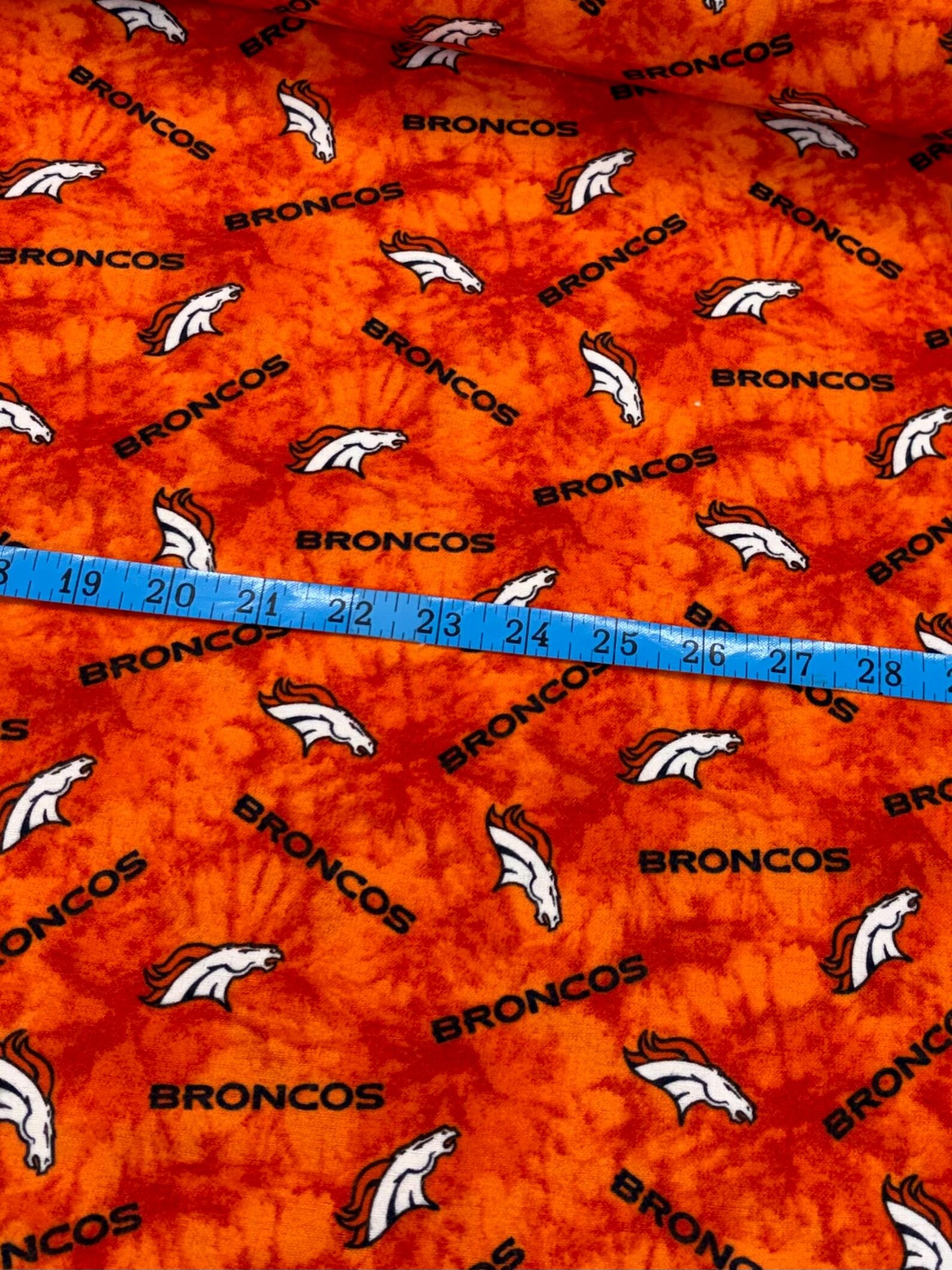 Denver Broncos Cotton Tie Dye Flannel Fabric - 1/2 Yard or 1 Yard, All ...