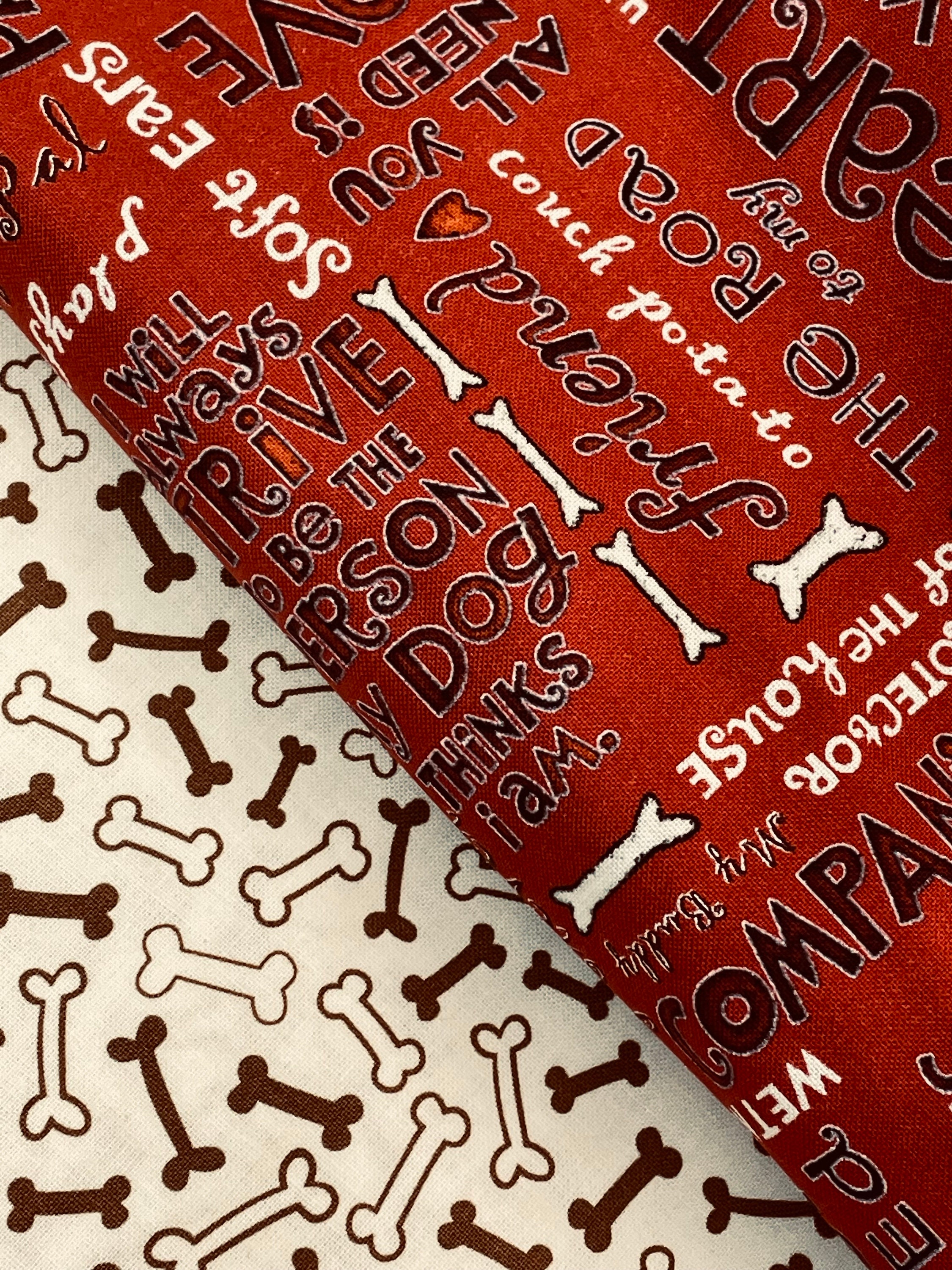 Puppy Dog Dog Bones Paw Prints Red All You Need is Love and | Etsy