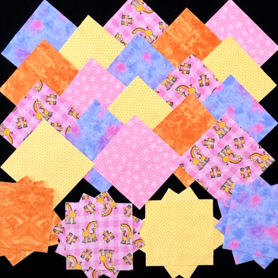 72 Giraffe Pre Cut Quilt Blocks Baby Rag Quilt Kit 7 | Etsy