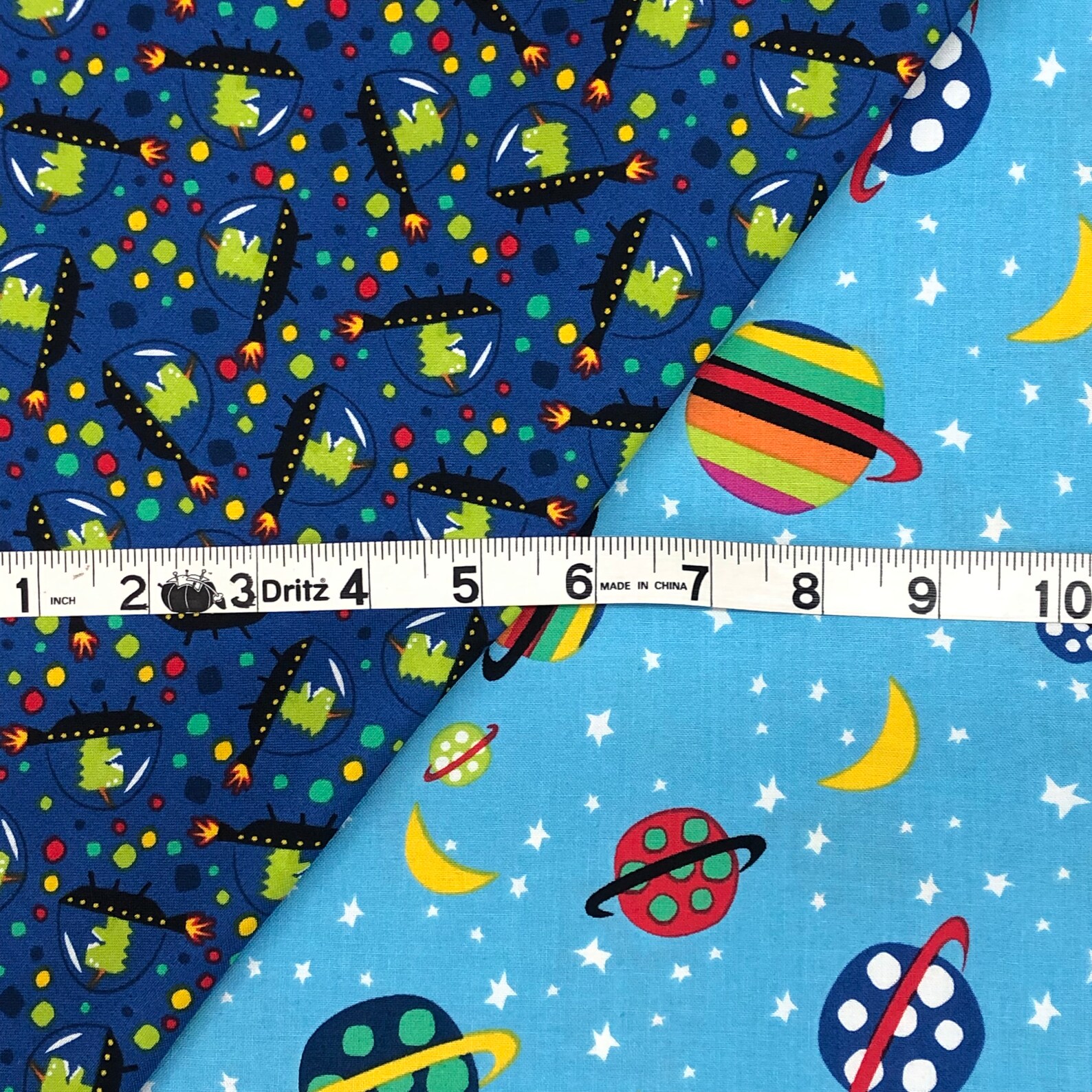 Aliens outer space cotton fabric boy quilt fabric planets | Etsy