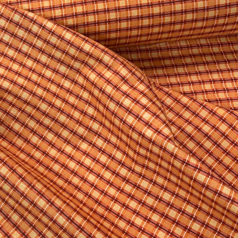 Orange Plaid Fabric - Etsy