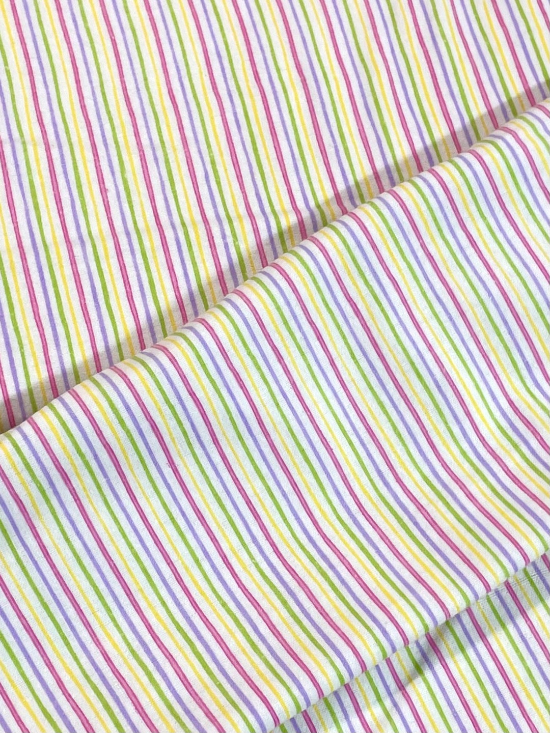 Striped Flannel, Basic Stripes, Alpine Fabrics, Blue Yellow Green Pink ...