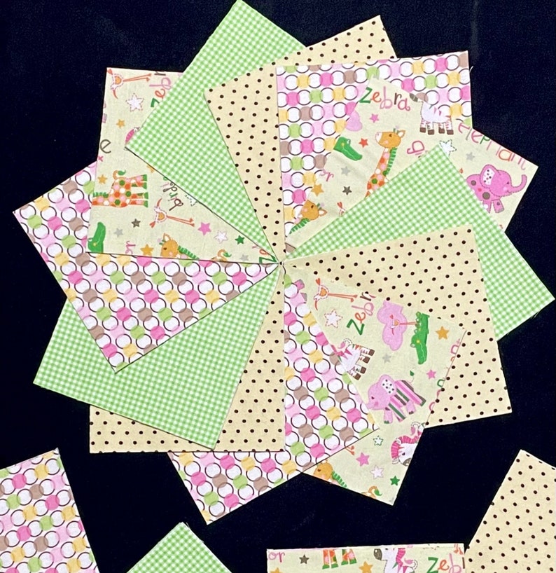 Circus Animals Overlapping Dots 7" Quilt Blocks, 48 Squares, Circles ...