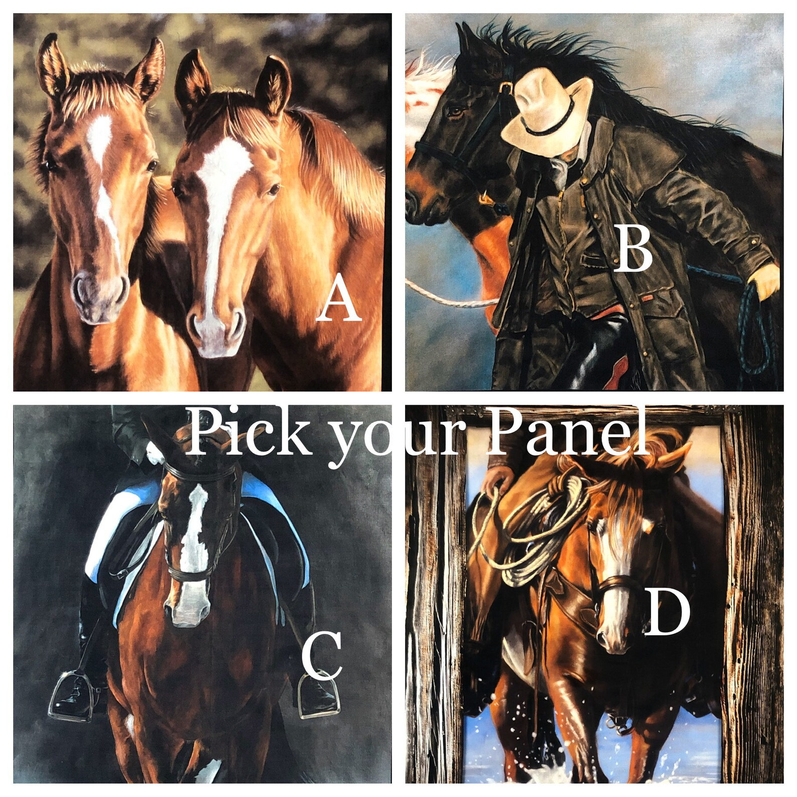 Horsin' Around Horse Fabric Panel Job Horse Cowboy - Etsy