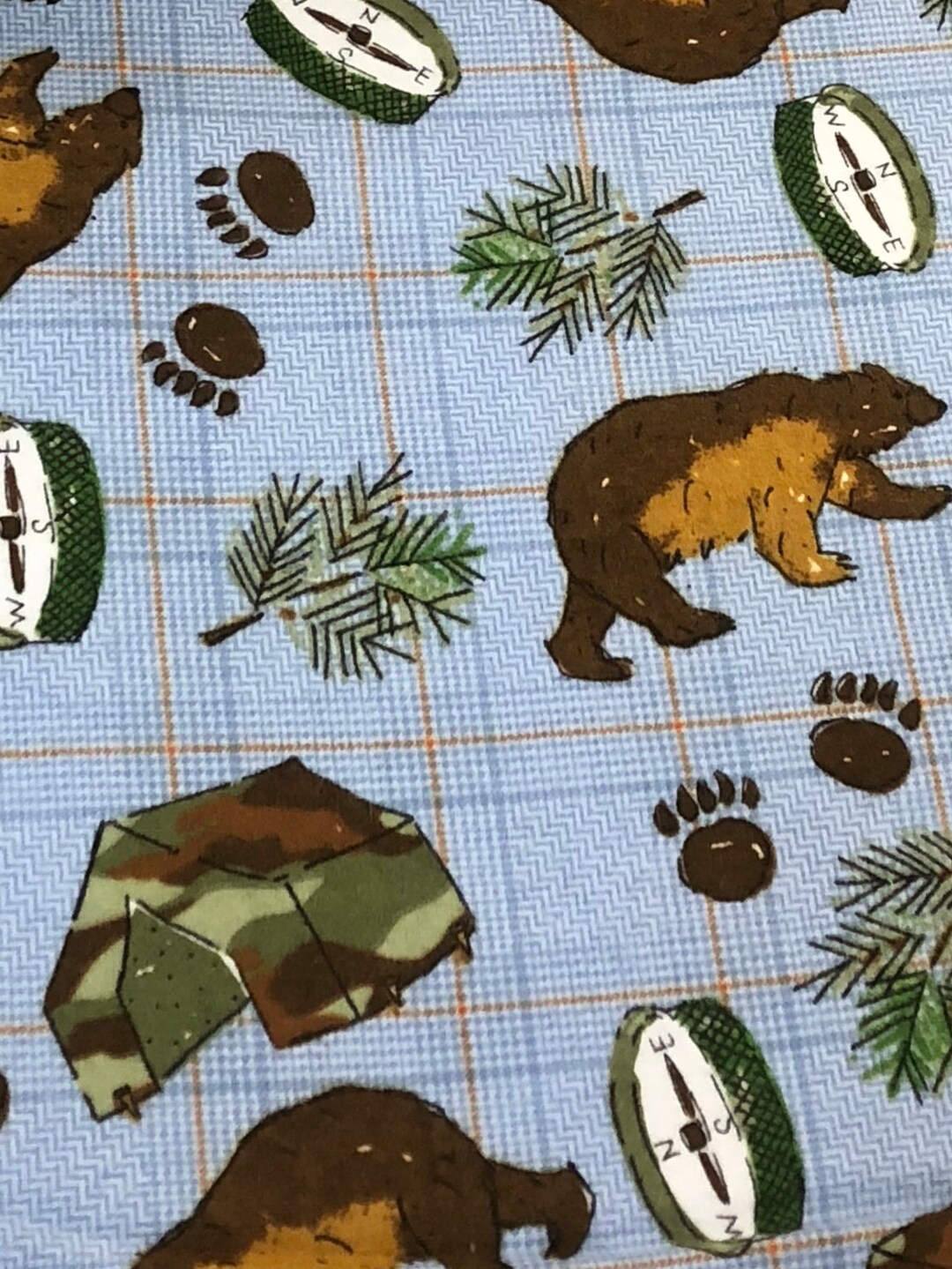 Bear Camping Wildlife Alaska Bear Animal Flannel Plaid - Etsy