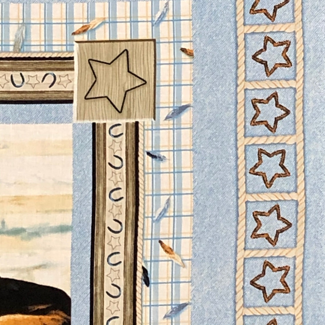 Western Horse Fabric Pillow Panel 4 Framed Pictures Baby | Etsy